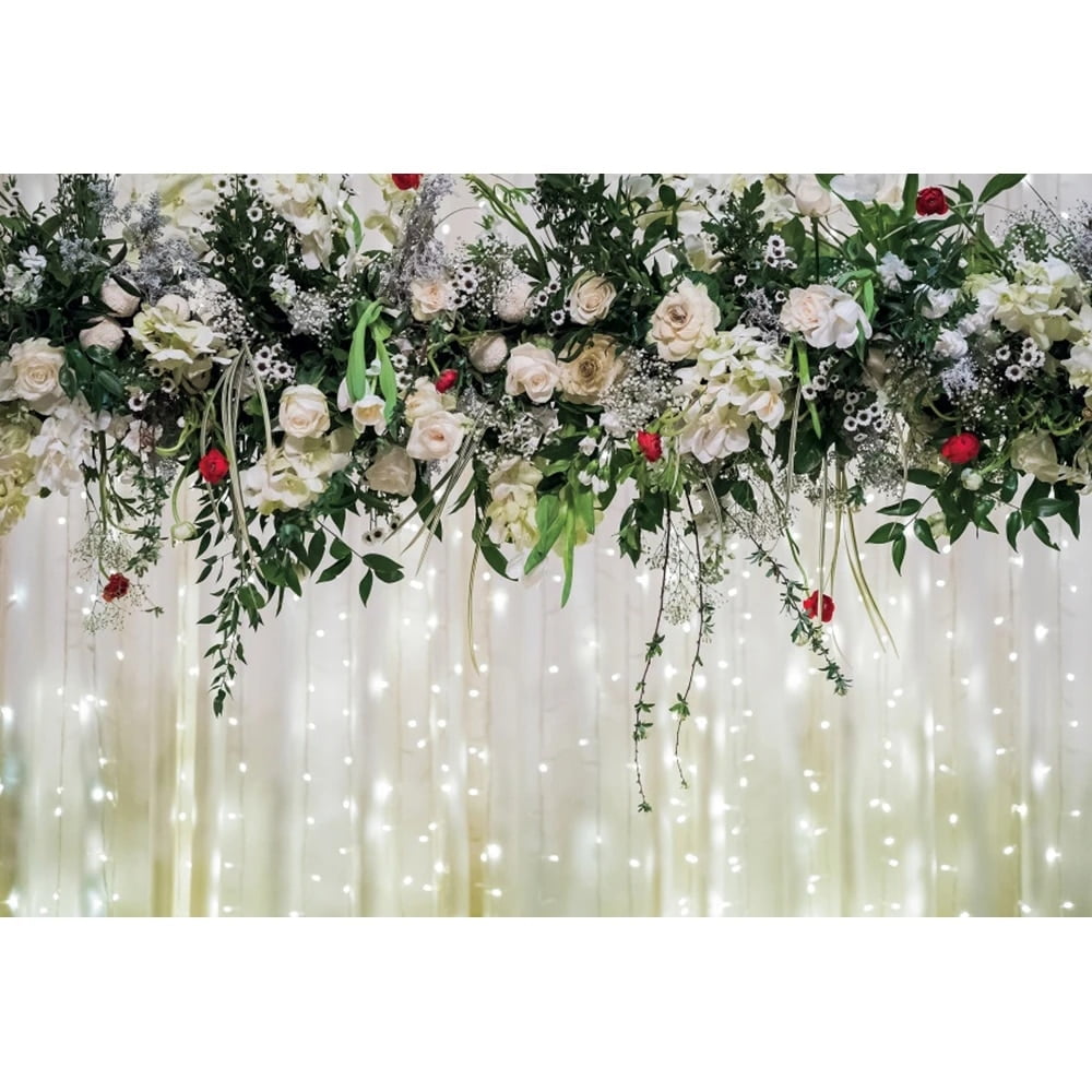 Wedding Scene Photography Backdrop Flowers Wall Floral Bridal Shower ...