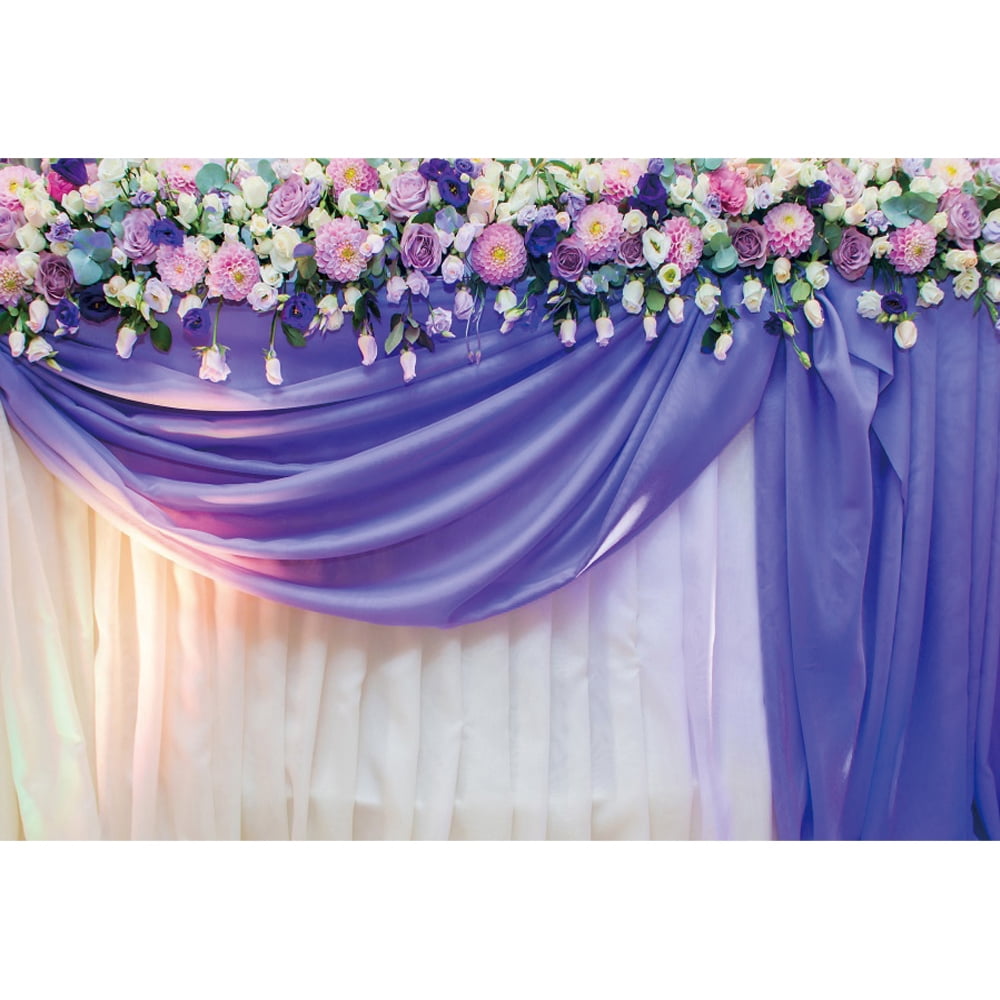 Wedding Scene Photography Backdrop Flowers Wall Floral Bridal Shower ...