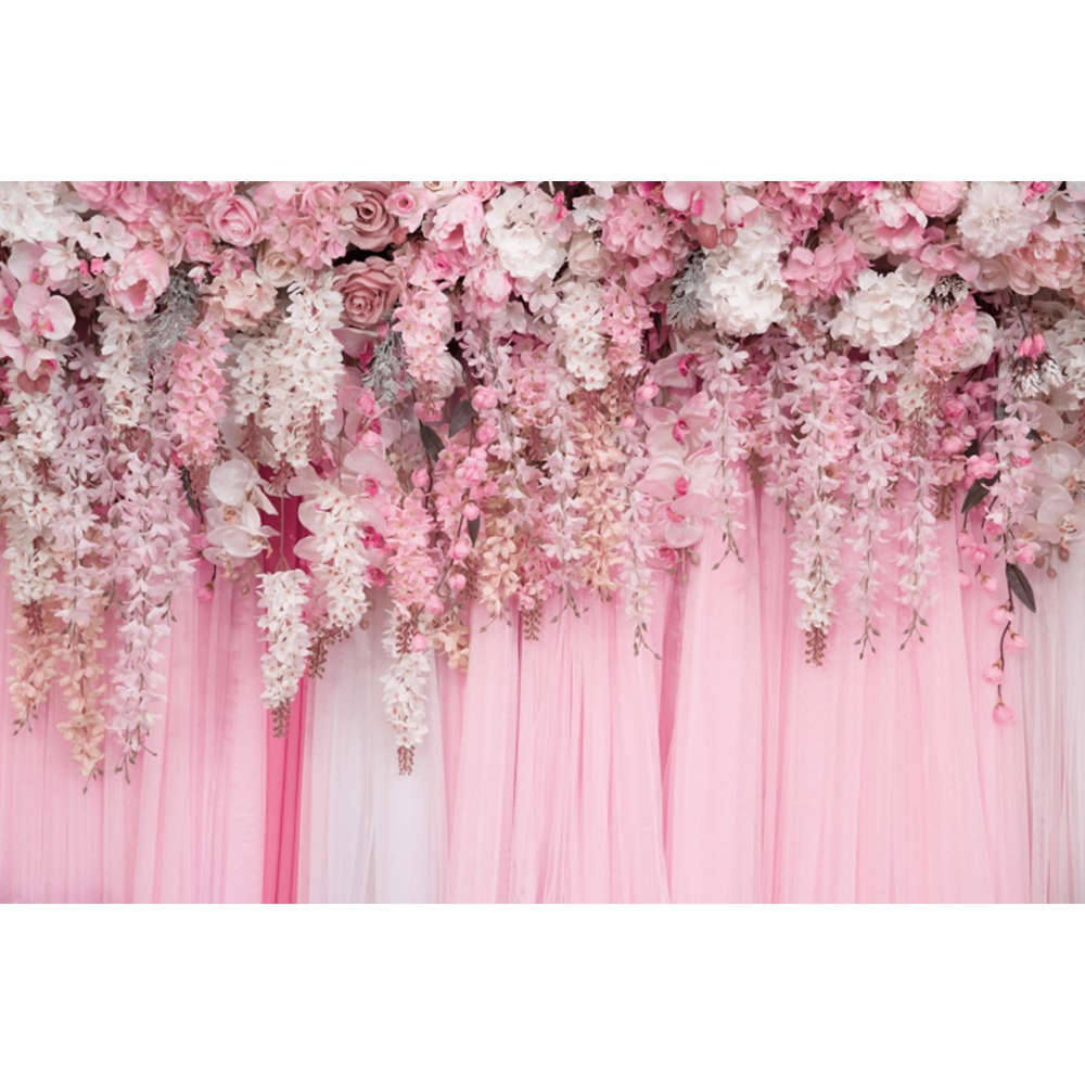Wedding Scene Photography Backdrop Flowers Wall Floral Bridal Shower ...