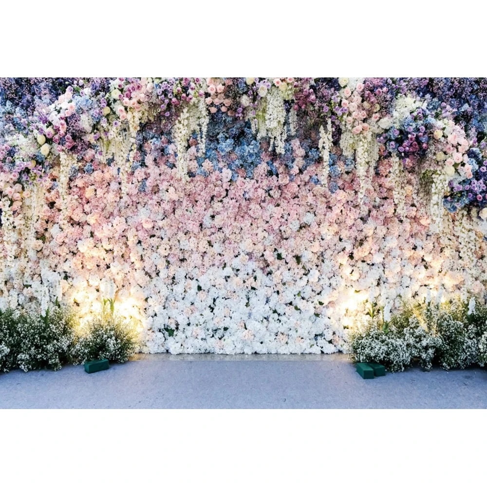 Wedding Scene Photography Backdrop Flowers Wall Floral Bridal Shower ...