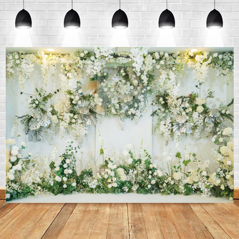 Wedding Scenes Floral Photography Backdrop Bridal Shower Ceremony Baby ...