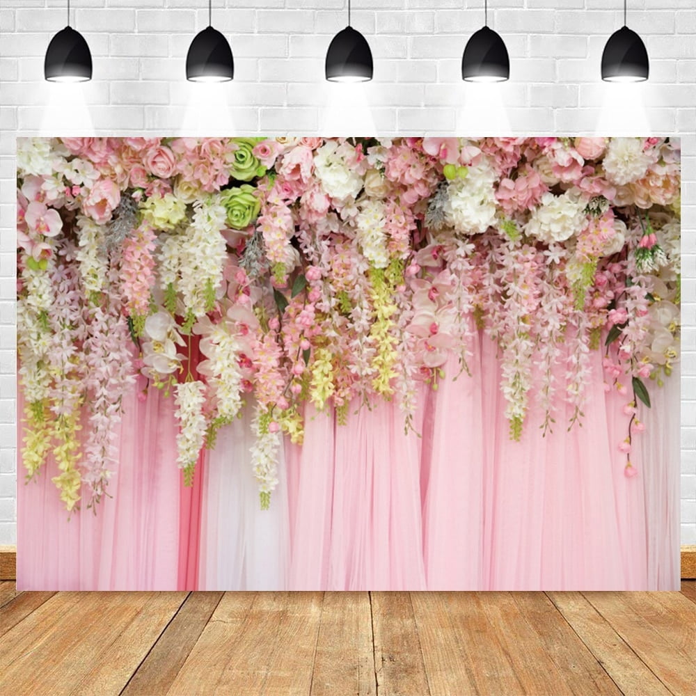Wedding Scenes Floral Photography Backdrop Bridal Shower Ceremony Baby ...
