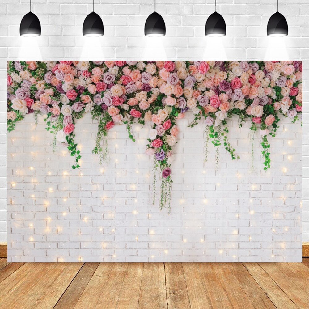 Wedding Scenes Floral Photography Backdrop Bridal Shower Ceremony Baby ...