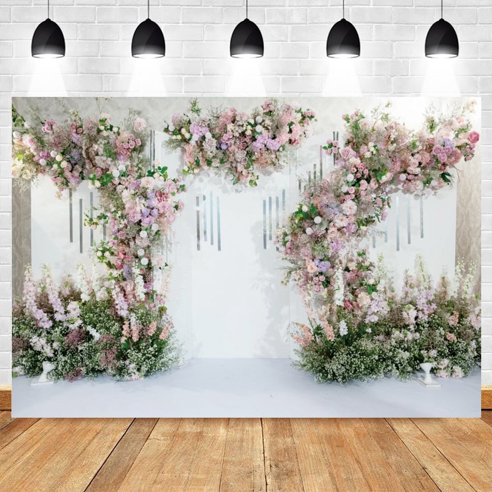 Wedding Scenes Floral Photography Backdrop Bridal Shower Ceremony Baby ...