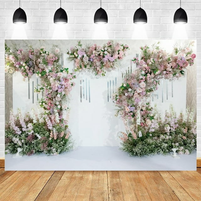 Wedding Scenes Floral Photography Backdrop Bridal Shower Ceremony Baby ...