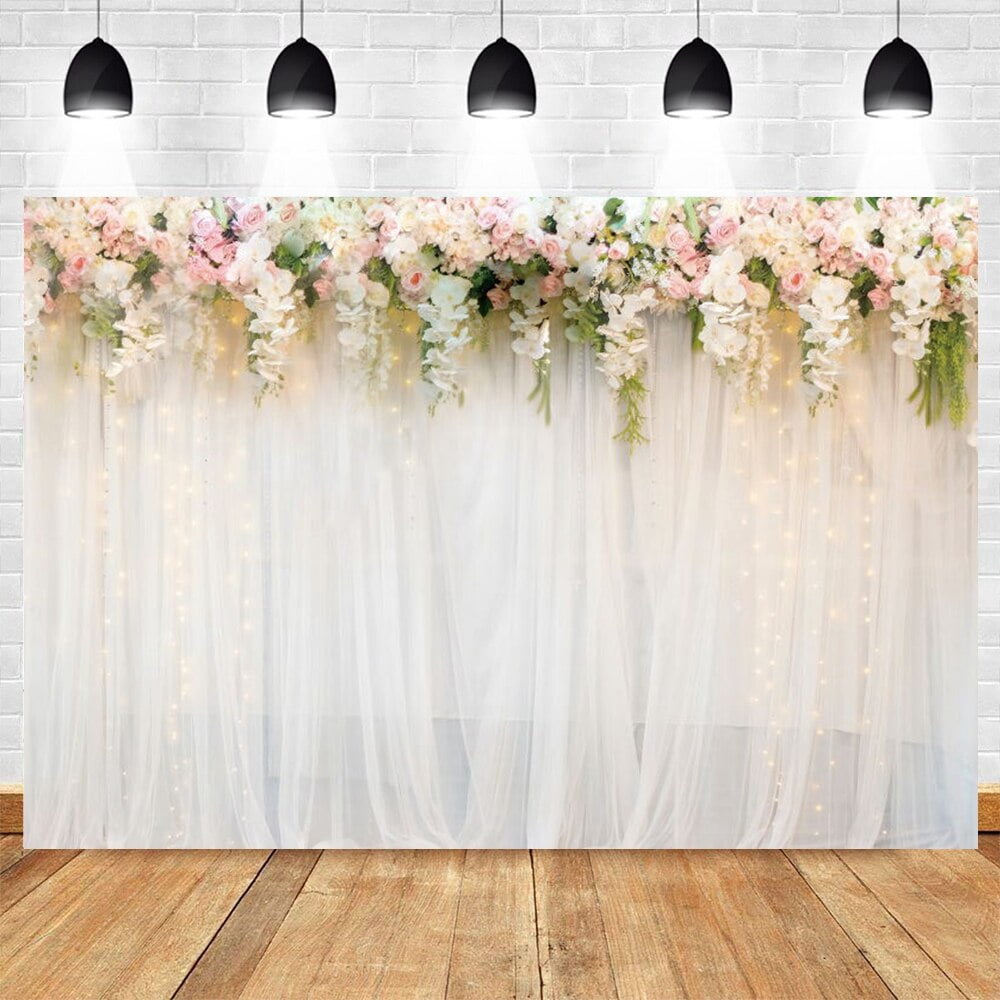Wedding Scenes Floral Photography Backdrop Bridal Shower Ceremony Baby ...