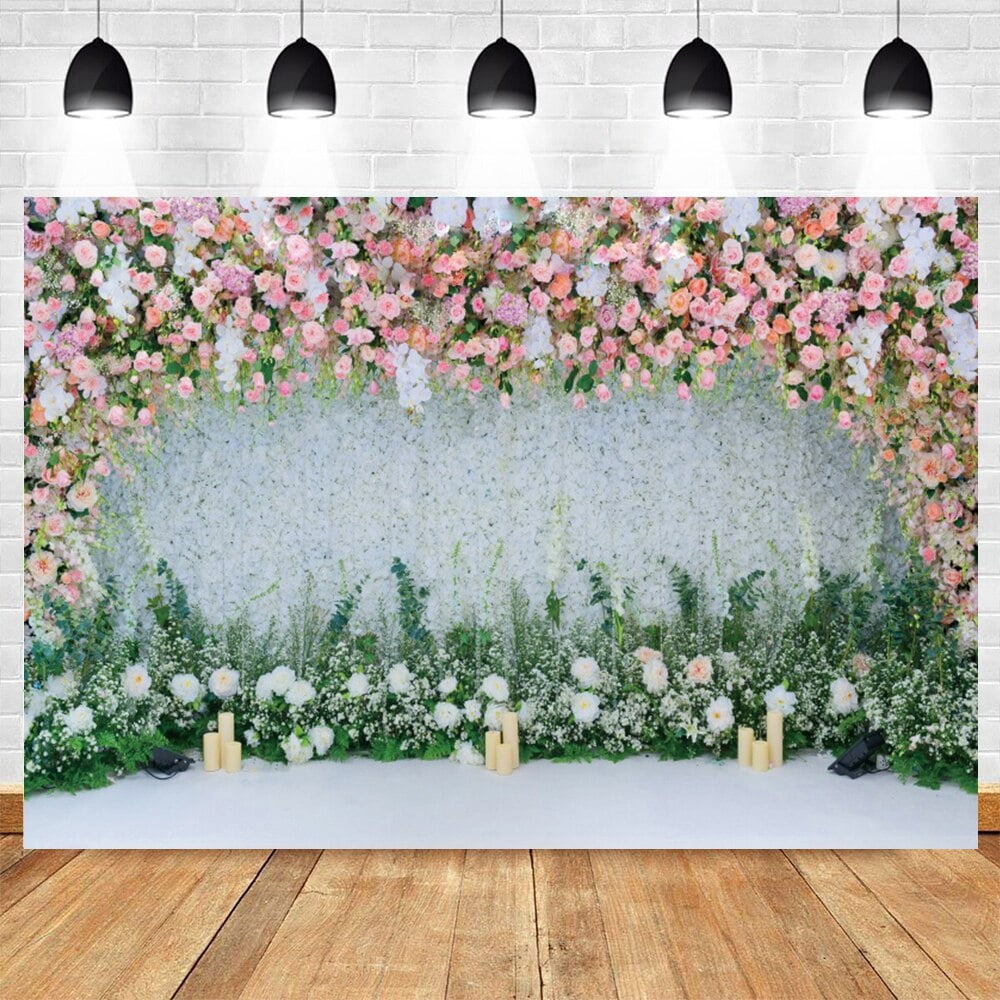 Wedding Scenes Floral Photography Backdrop Bridal Shower Ceremony Baby ...