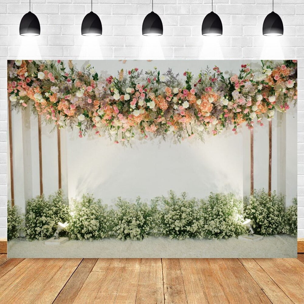 Wedding Scenes Floral Photography Backdrop Bridal Shower Ceremony Baby ...