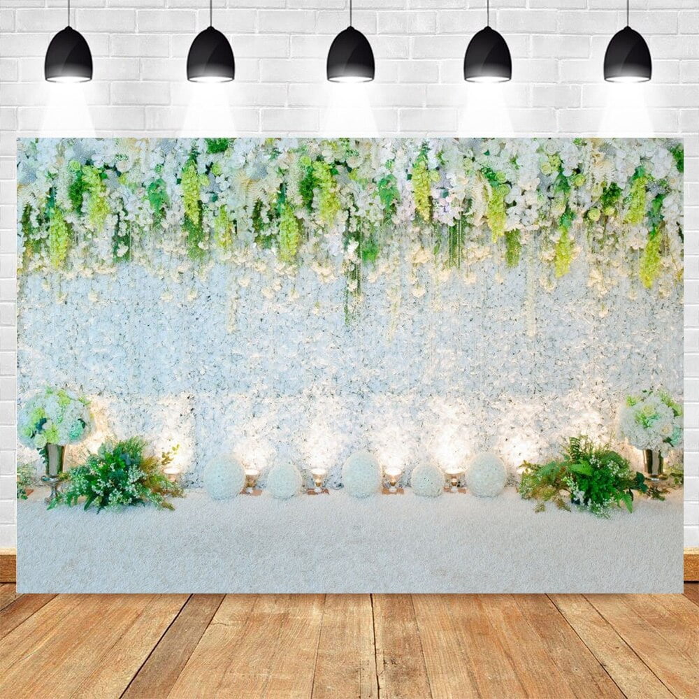 Wedding Scenes Floral Photography Backdrop Bridal Shower Ceremony Baby ...