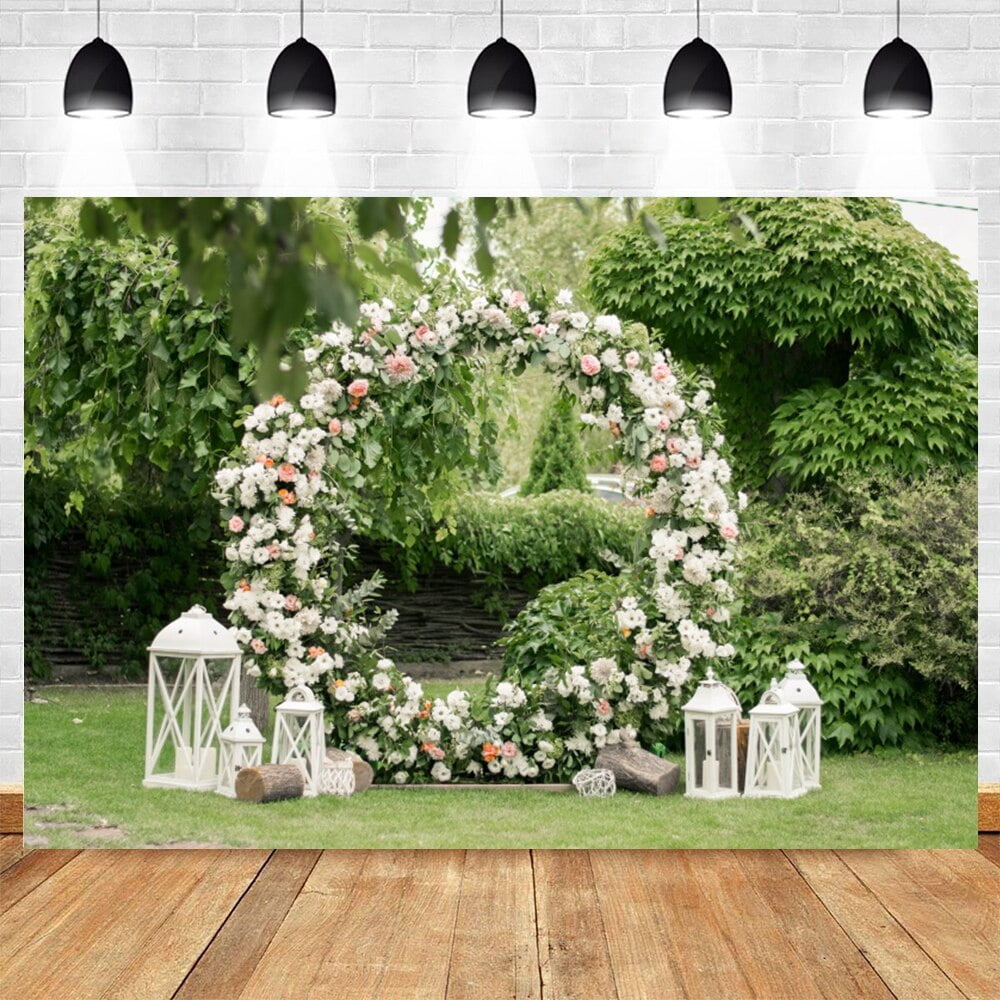 Wedding Scenes Floral Photography Backdrop Bridal Shower Ceremony Baby ...