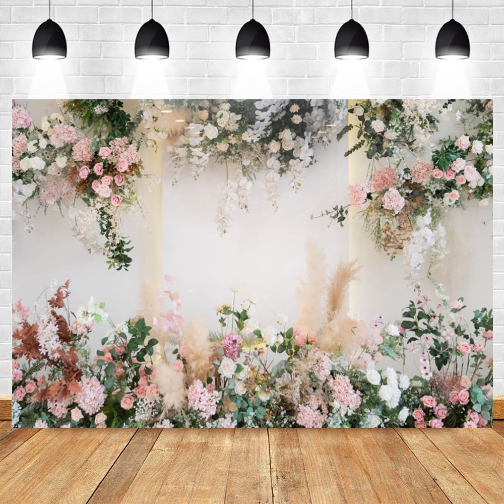 Wedding Scenes Floral Photography Backdrop Bridal Shower Ceremony Baby ...