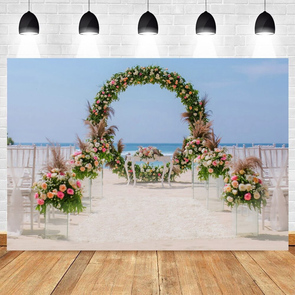 Wedding Scenes Floral Photography Backdrop Bridal Shower Ceremony Baby ...