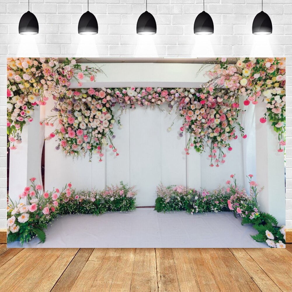Wedding Scenes Floral Photography Backdrop Bridal Shower Ceremony Baby ...