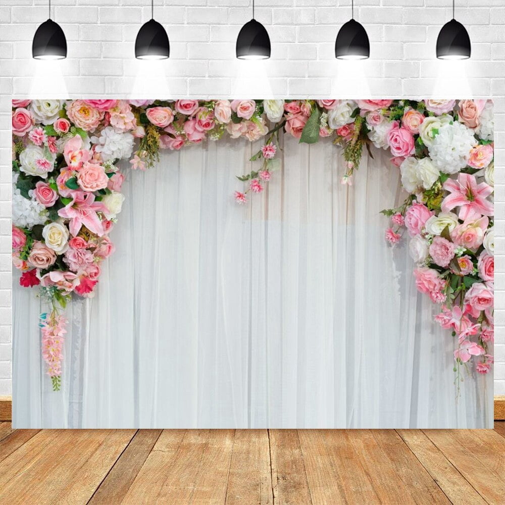 Wedding Scenes Floral Photography Backdrop Bridal Shower Ceremony Baby ...