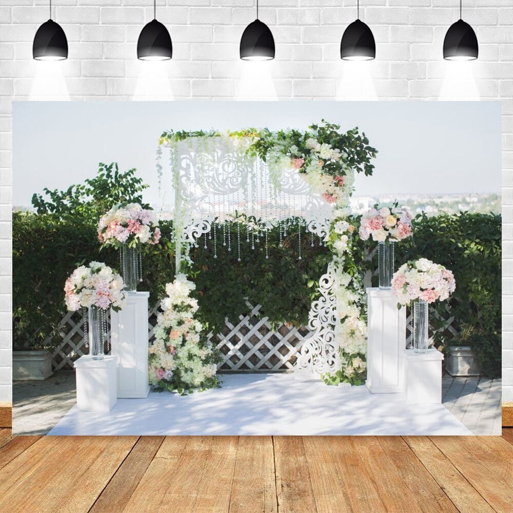 Wedding Scenes Floral Photography Backdrop Bridal Shower Ceremony Baby ...