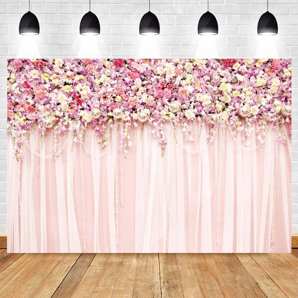 Wedding Scenes Floral Photography Backdrop Bridal Shower Ceremony Baby ...