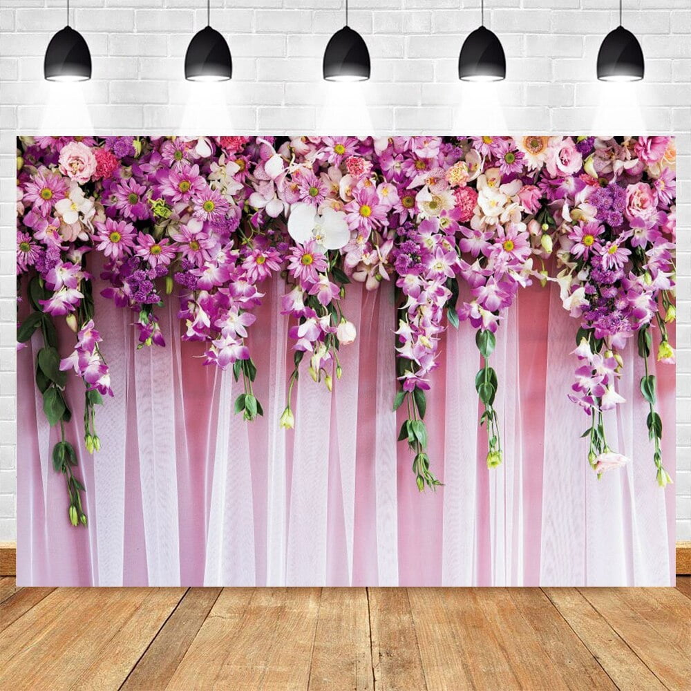 Wedding Scenes Floral Photography Backdrop Bridal Shower Ceremony Baby ...