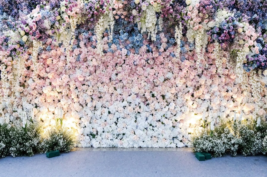 Wedding Scenes Floral Photography Backdrop Bridal Shower Ceremony Baby ...