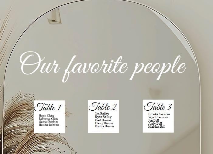 Wedding Seating Chart Decal Wedding Sign Decor DIY Wedding Decals ...