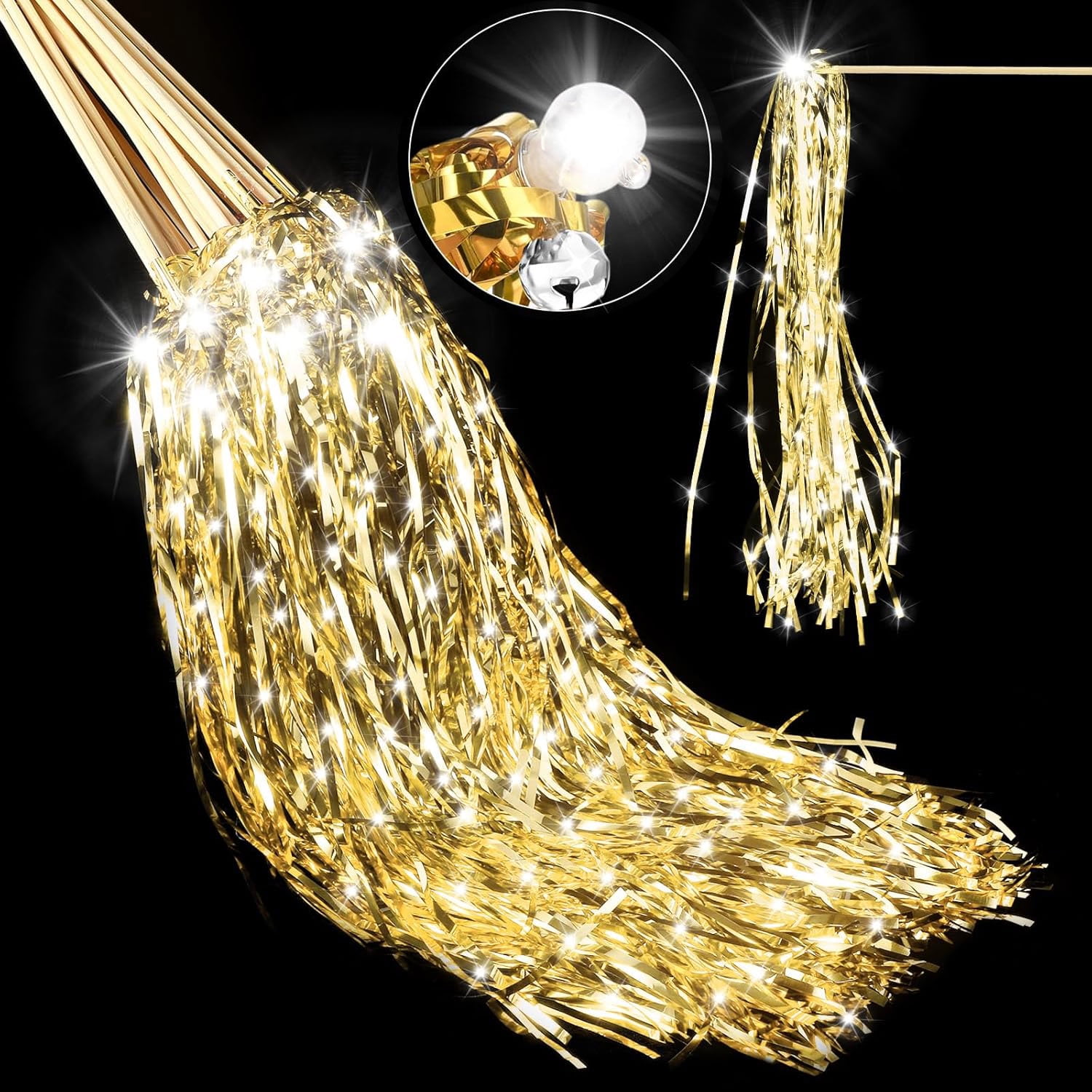 Wedding Send Off Lighted LED Tinsel,Bexikou 20 Pcs Wedding Wands Light ...