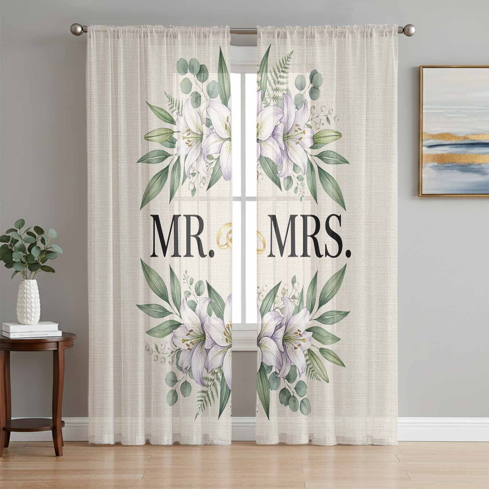 Wedding Sheer Curtains for Living Room Bedroom, Mr Light Filtering ...