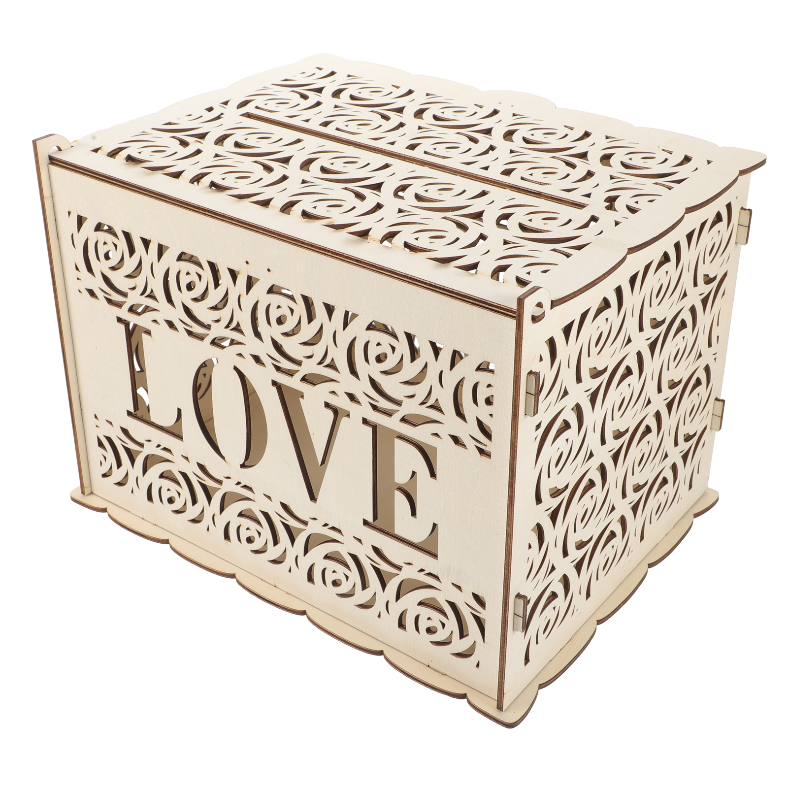 Wedding Sign Box Case with Lock Party Cards Wooden Container Baby Rural ...