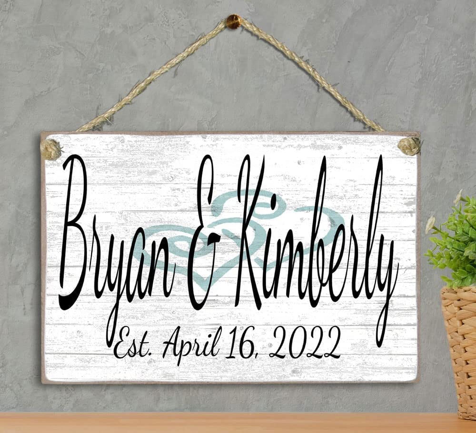 Wedding Sign Gift With Names and Established Date - Walmart.com