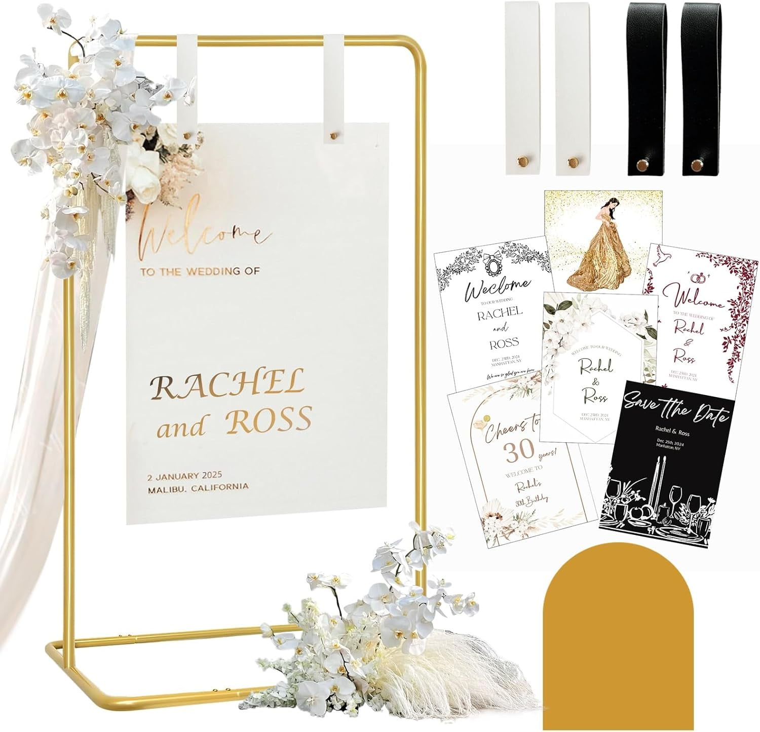 Wedding Sign Holder, Adjustable Welcome to Our Wedding Sign Stand W ...