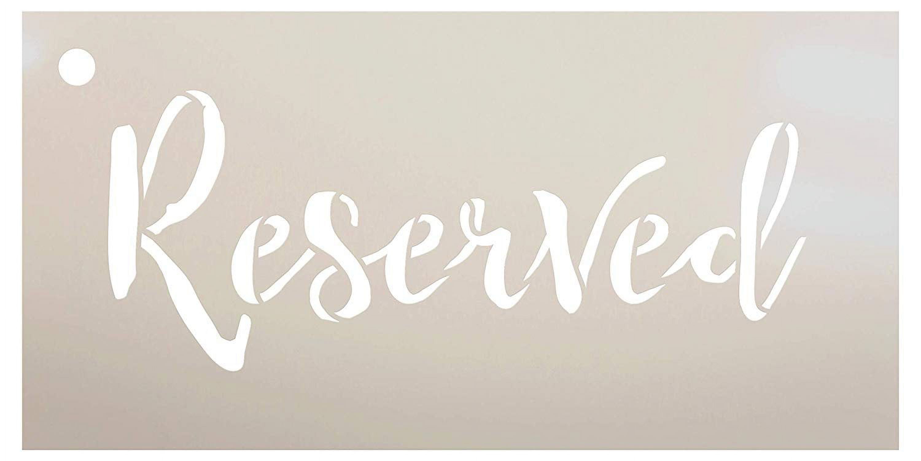Wedding Sign Word - Reserved - Rustic Script Stencil by StudioR12 ...