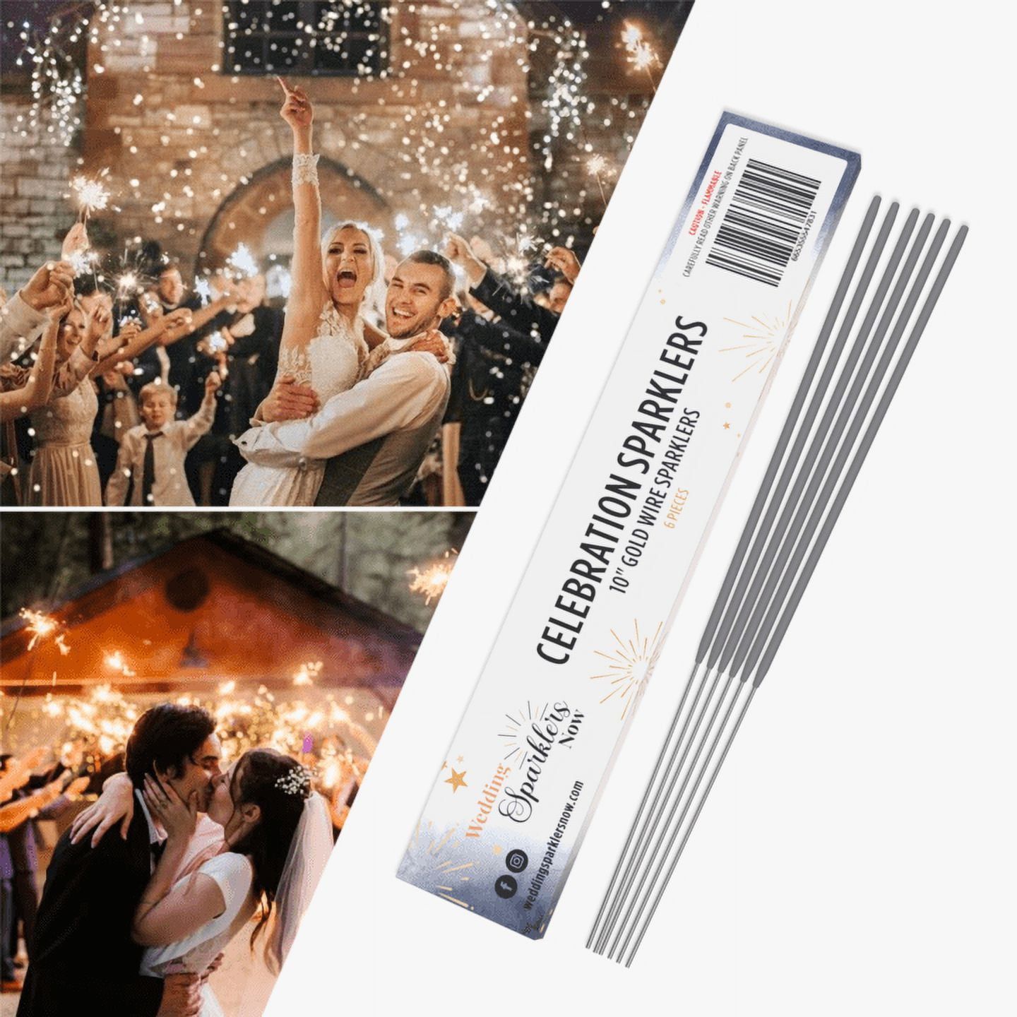Wedding Sparklers Now, Premium Gold Wedding Sparklers, 10 Inches, Pack ...