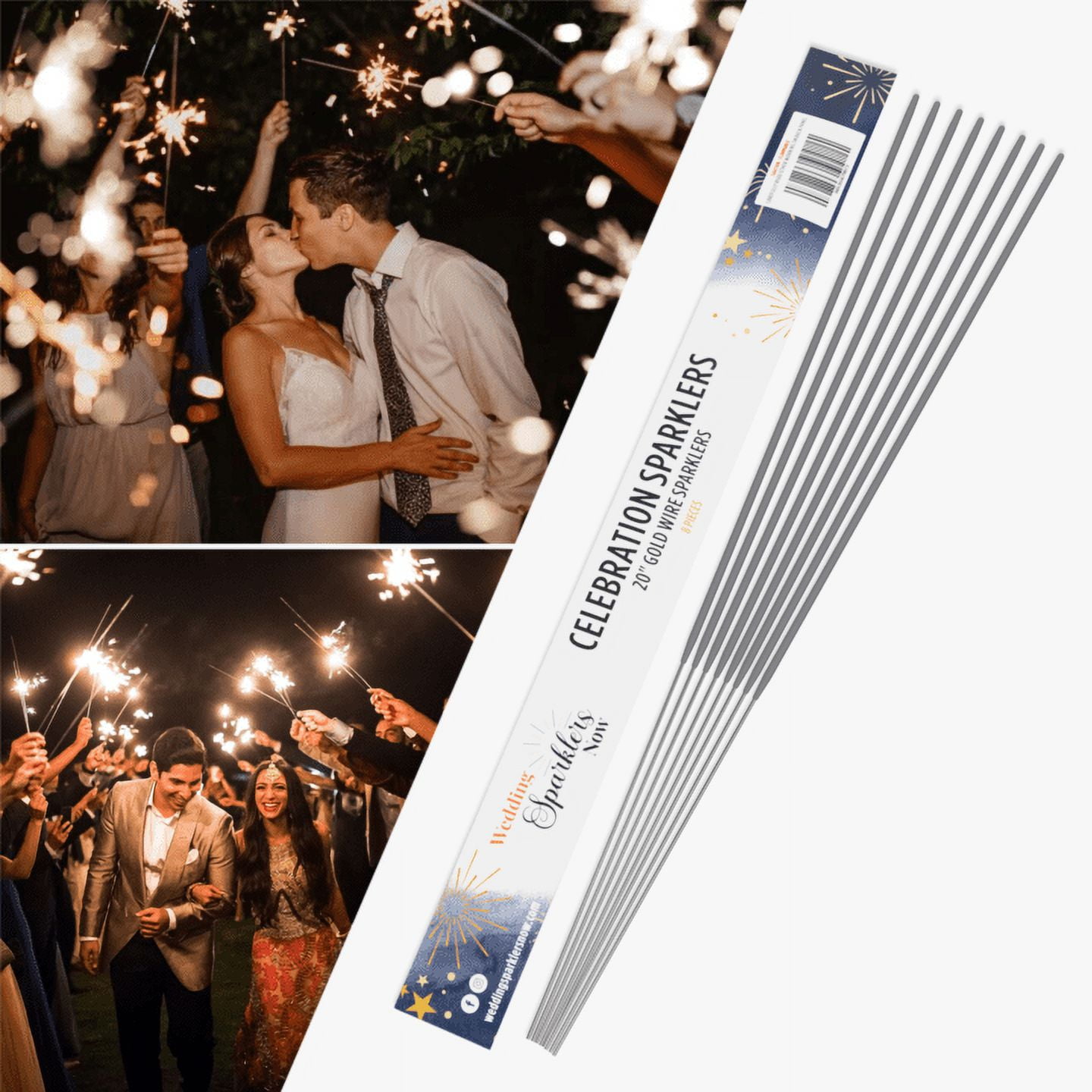 Premium Gold Wedding Sparklers | 20 Inches | Pack of 240 | Long-lasting ...