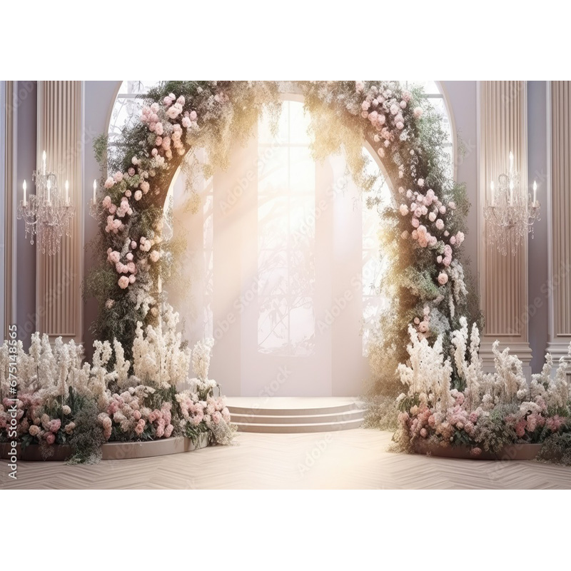 Wedding Stage Photography Backdrops Aesthetic Luxury Flower ration ...
