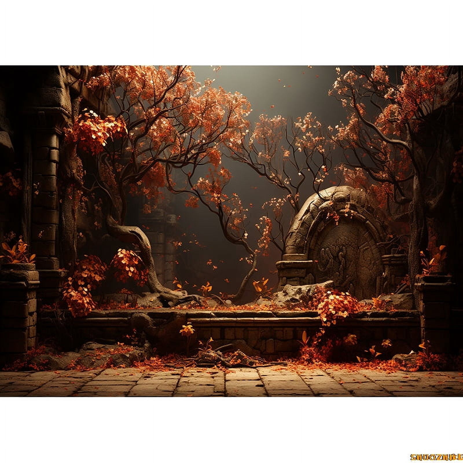 Wedding Stage With Floral Arch Photography Backdrops Props Empty Room ...