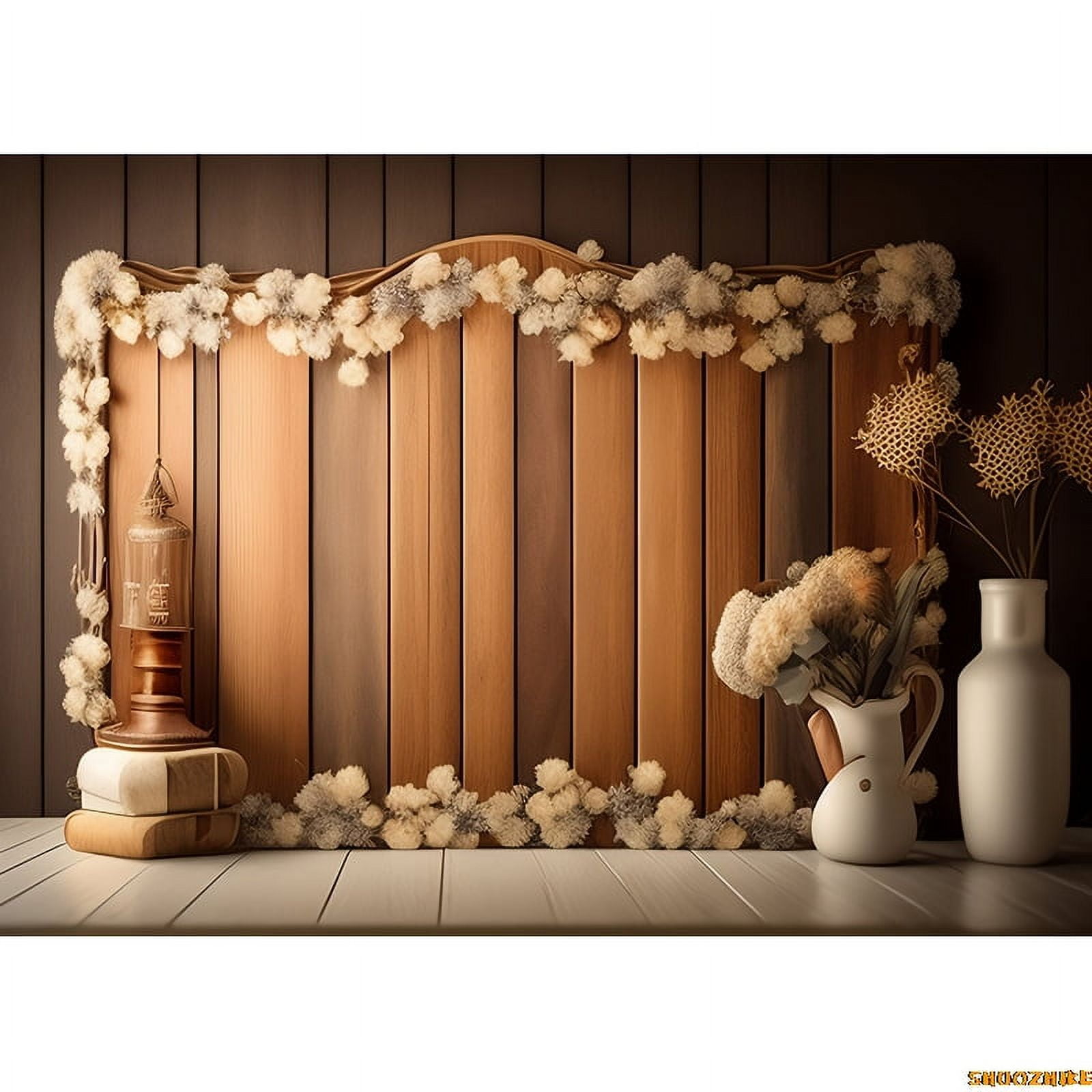 Wedding Stage With Floral Arch Photography Backdrops Props Empty Room ...