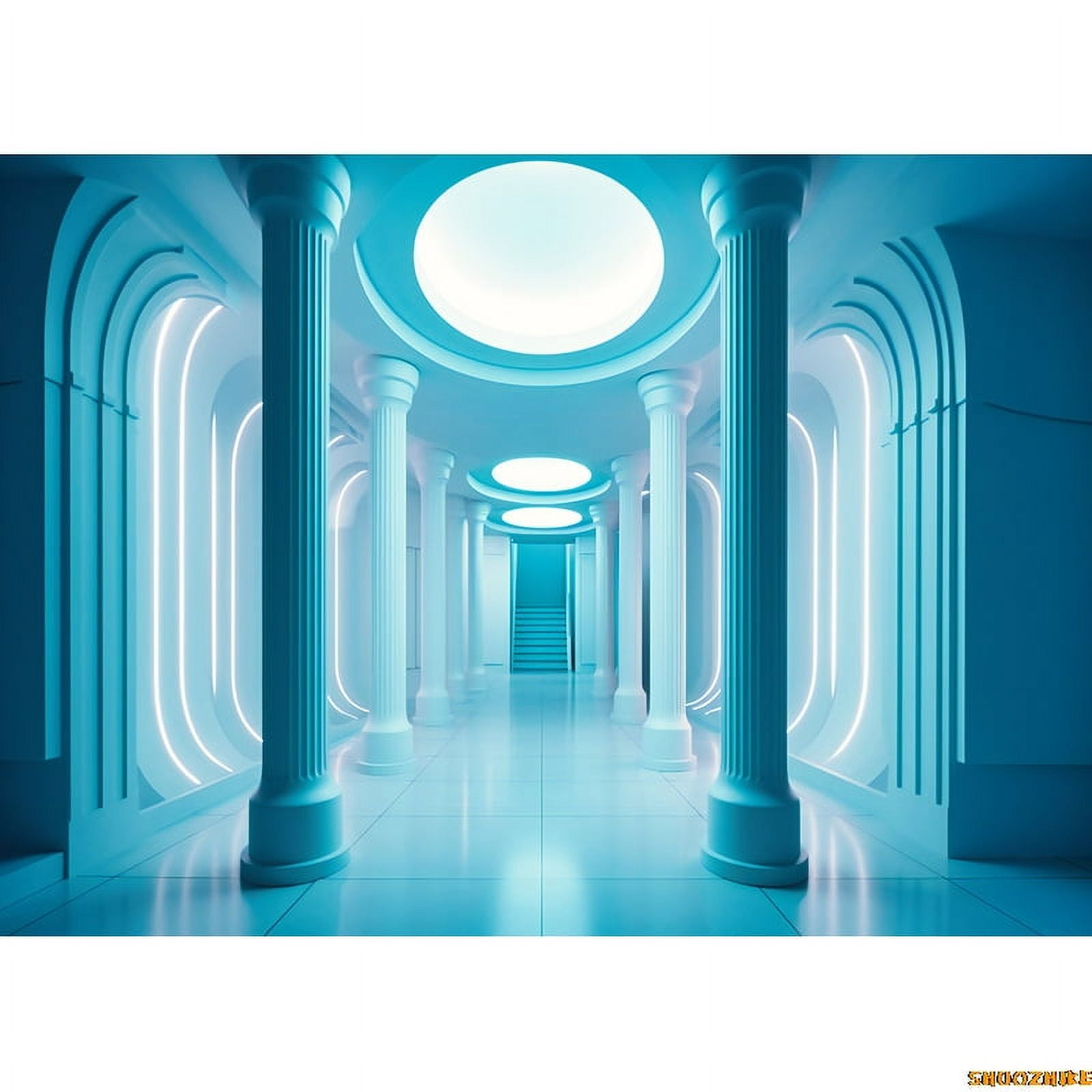 Wedding Stage With Floral Arch Photography Backdrops Props Empty Room ...