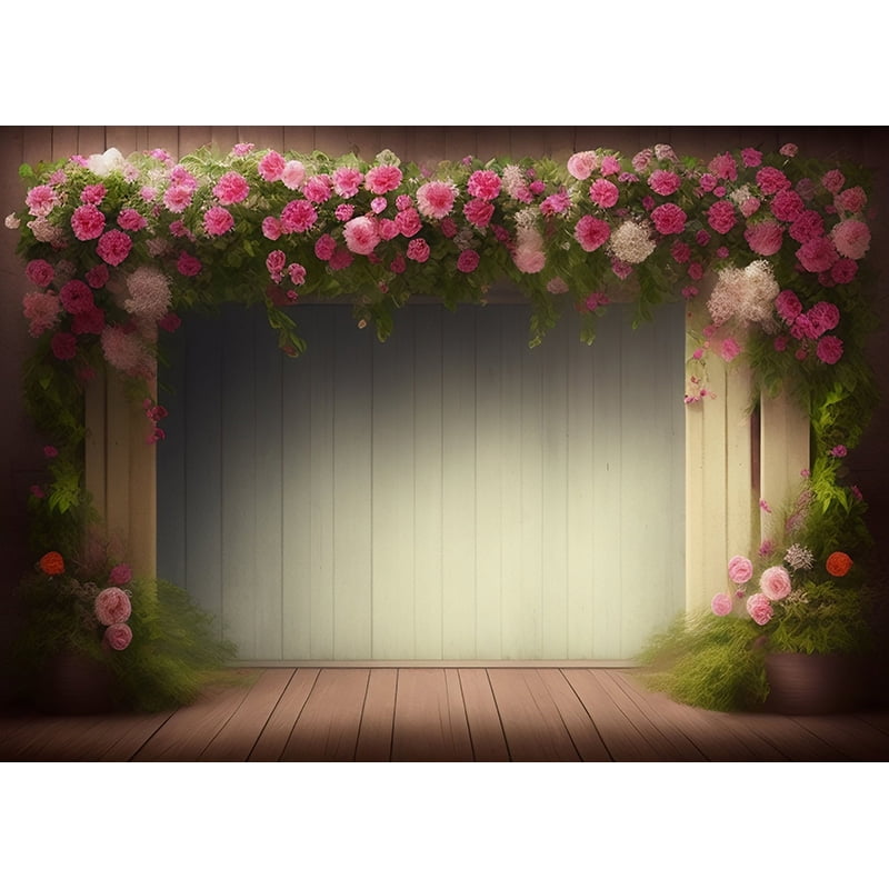 Wedding Stage With Floral Arch Photography Backdrops Props Empty Room ...