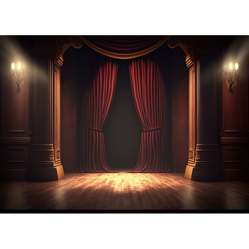 Wedding Stage With Floral Arch Photography Backdrops Props Empty Room ...