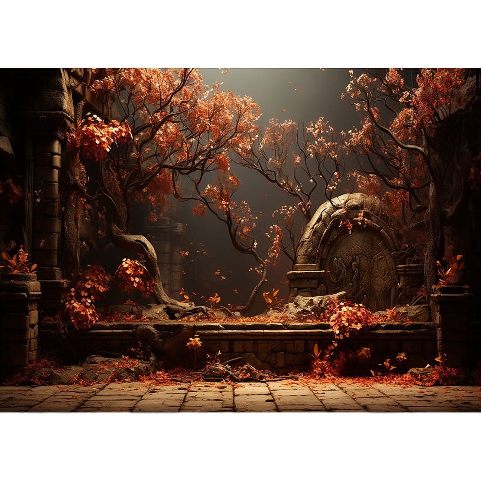 Wedding Stage With Floral Arch Photography Backdrops Props Empty Room ...
