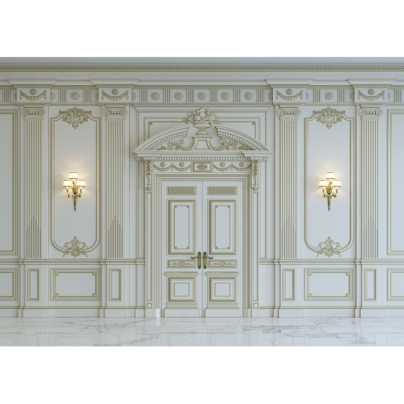 Wedding Stage With Floral Arch Photography Backdrops Props Empty Room ...