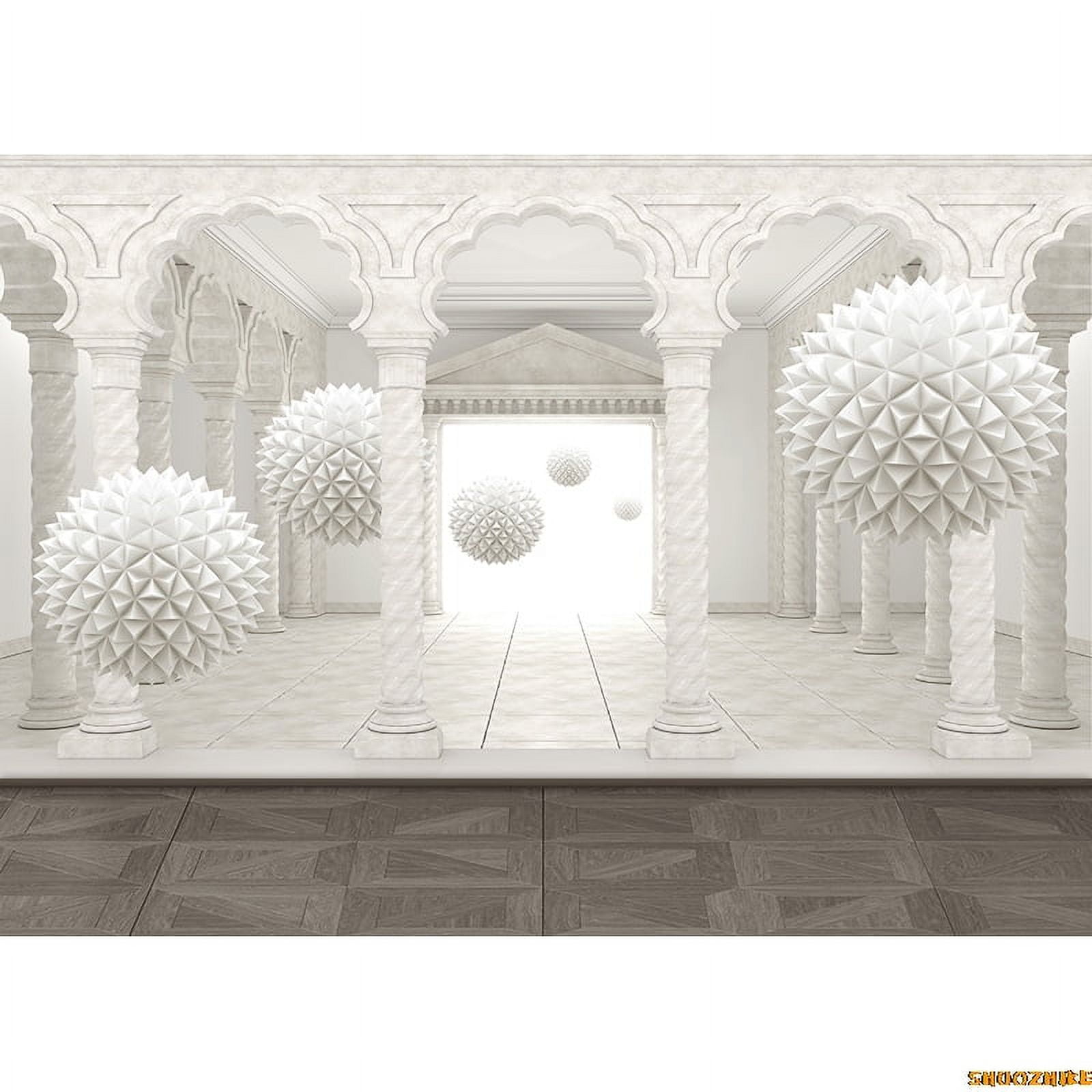 Wedding Stage With Floral Arch Photography Backdrops Props Empty Room ...