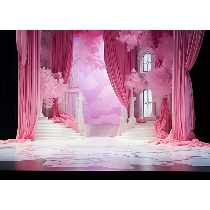 Wedding Stage With Floral Arch Photography Backdrops Props Empty Room ...