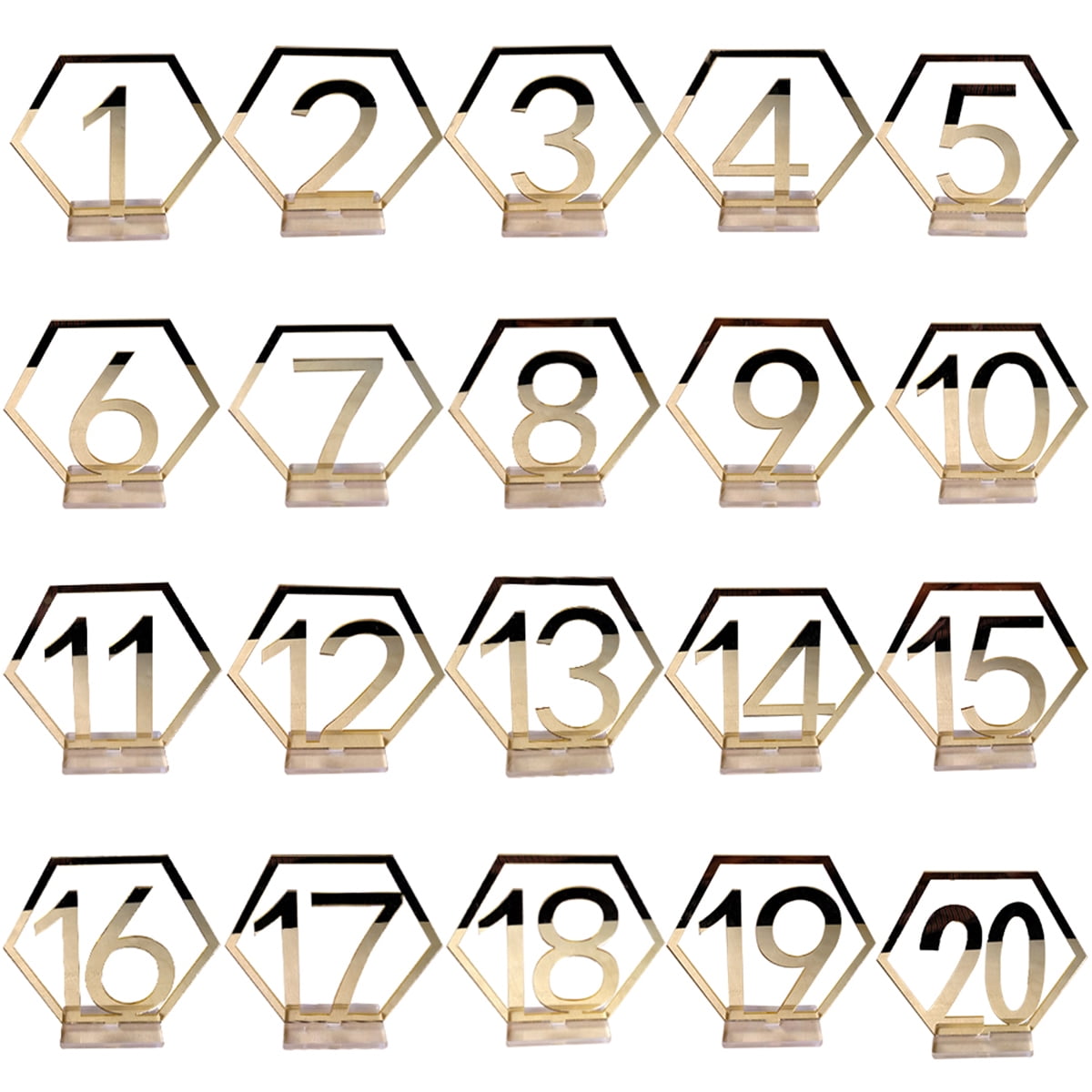 Wedding Table Number, 1-20 Wedding Table Numbers Acrylic Mirror Silver ...