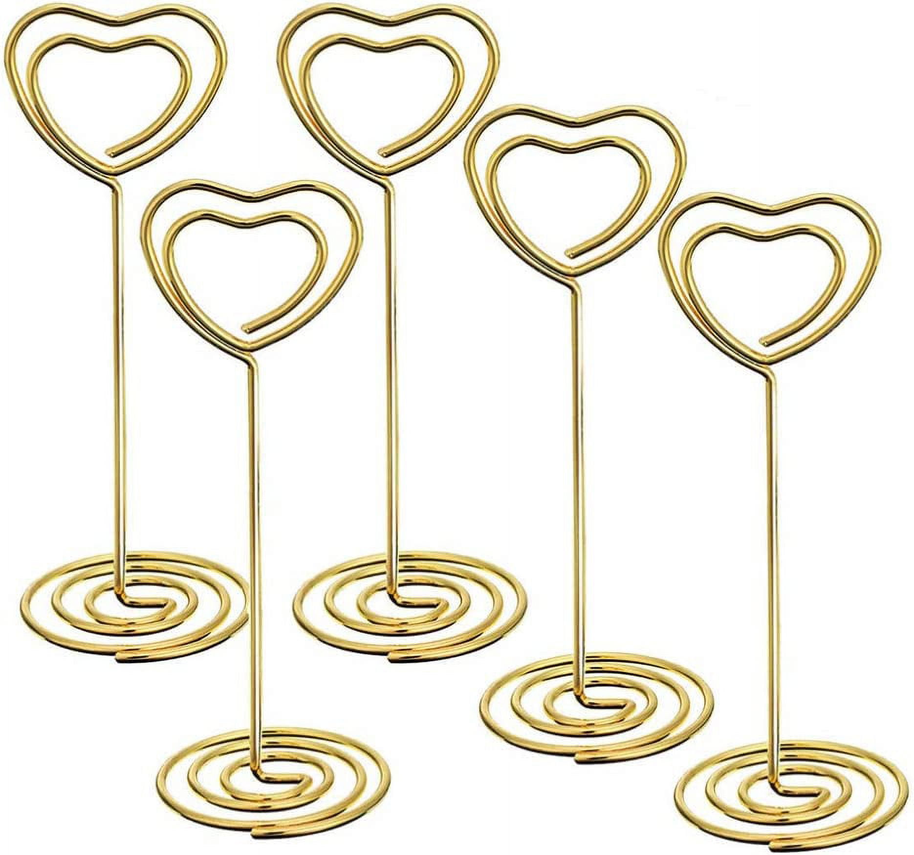 Wedding Table Numbers 12 Pcs Table Number Stand Rose Gold Heart Love ...