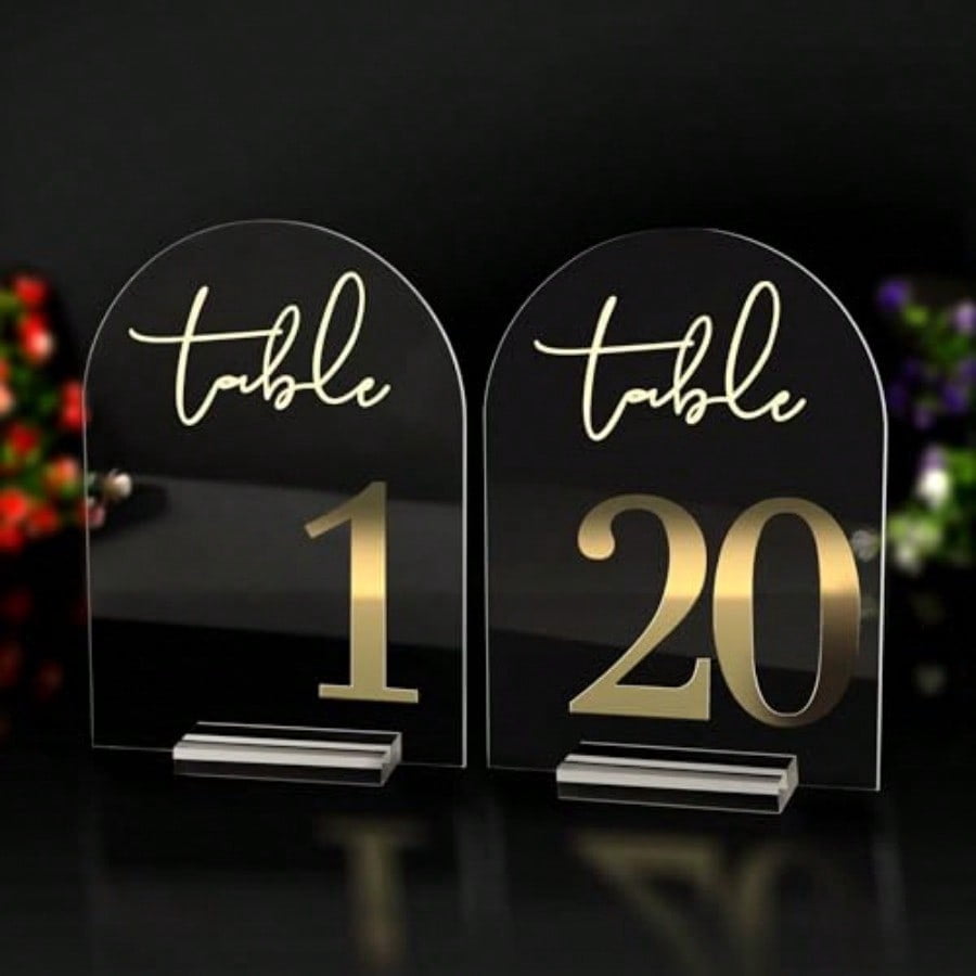 Wedding Table Numbers 120 With Holders 5 X 7 Inch Transparent Acrylic ...