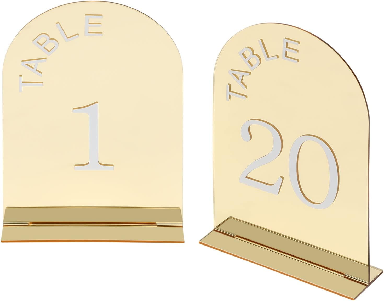 Wedding Table Numbers, Acrylic Table Number Stands with Engraved Design ...