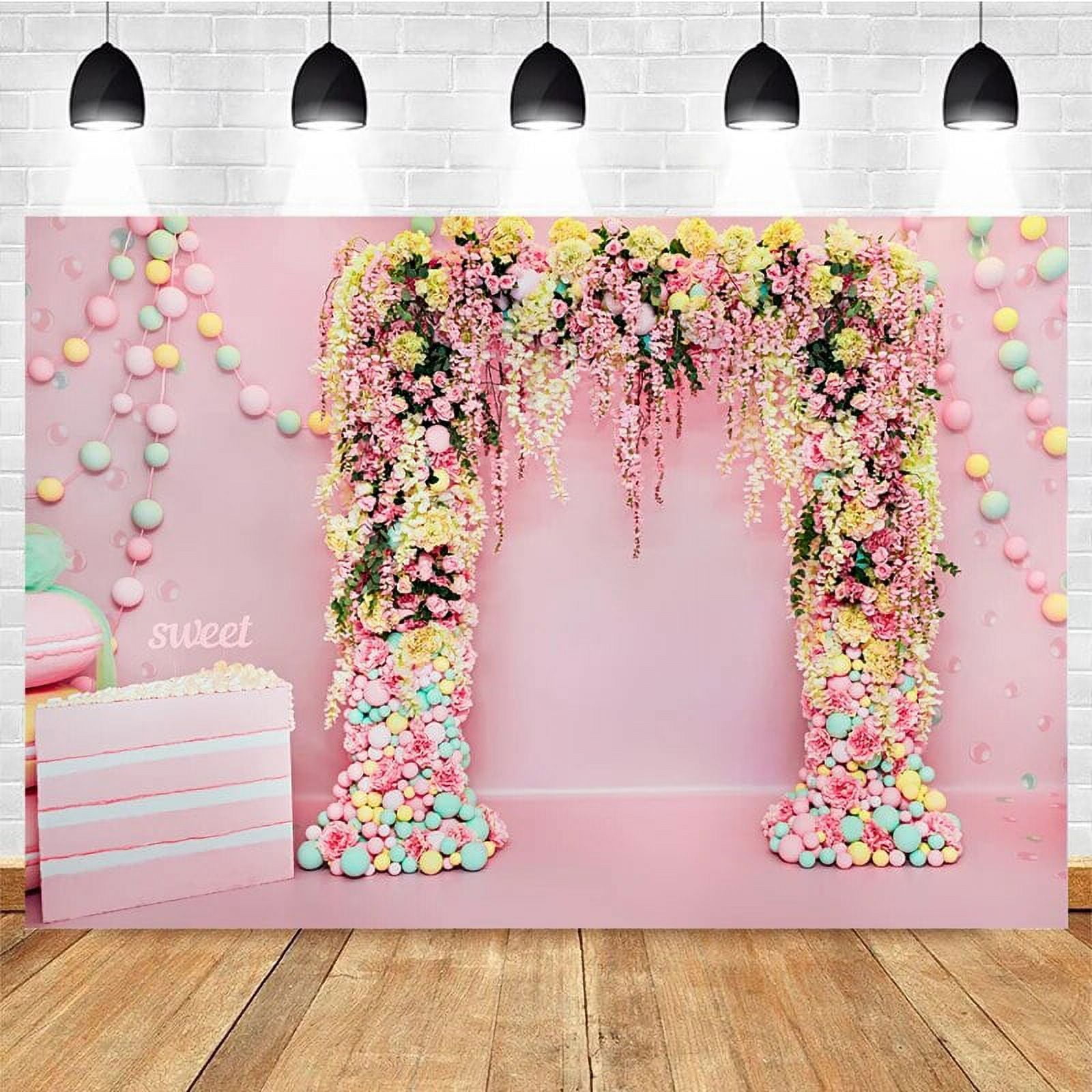 Wedding Theme Photography Background Flower Door Candy Decoration ...