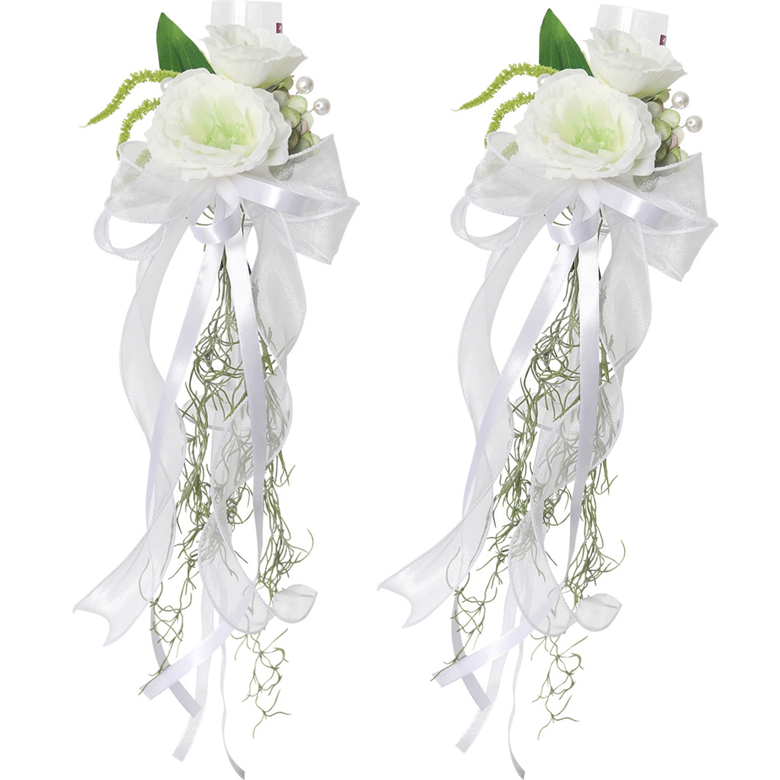 Wedding Toasting Flute Flower Decoration Delicate Artificial Floral ...