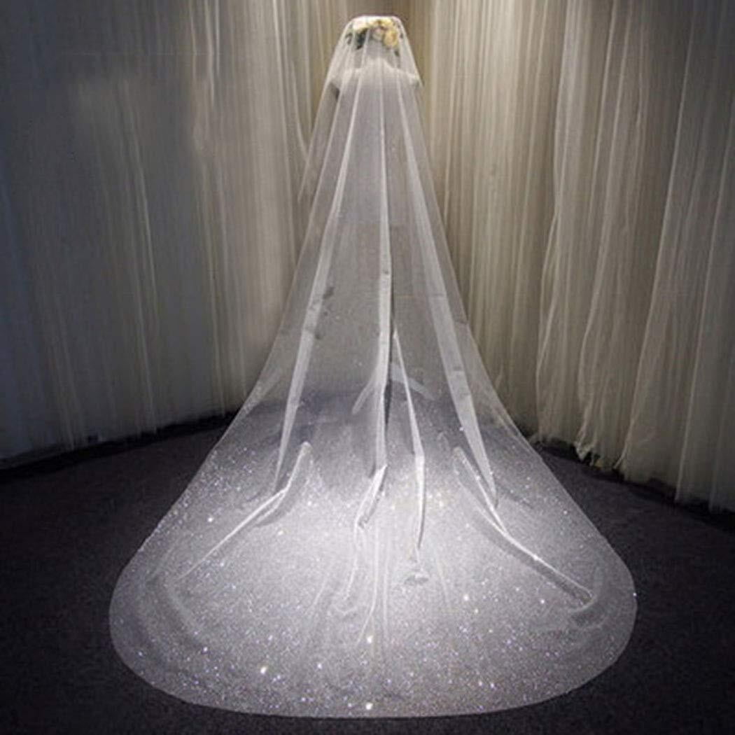 Wedding Veil Comb Bridal Cathedral Veil 1 Tier Drop Veil Wedding ...