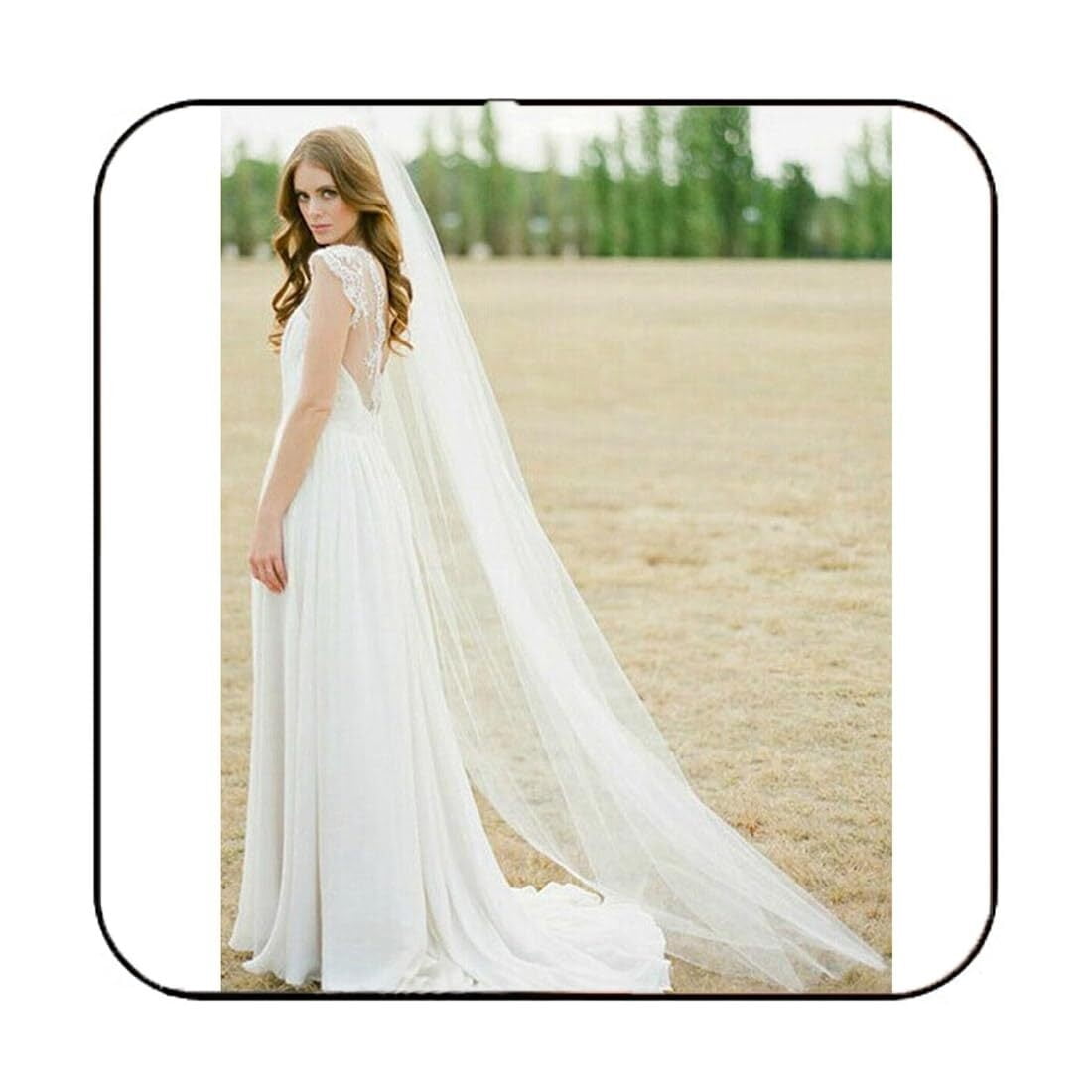 Wedding Veil Comb Bridal Cathedral Veil 1 Tier Drop Veil Wedding ...