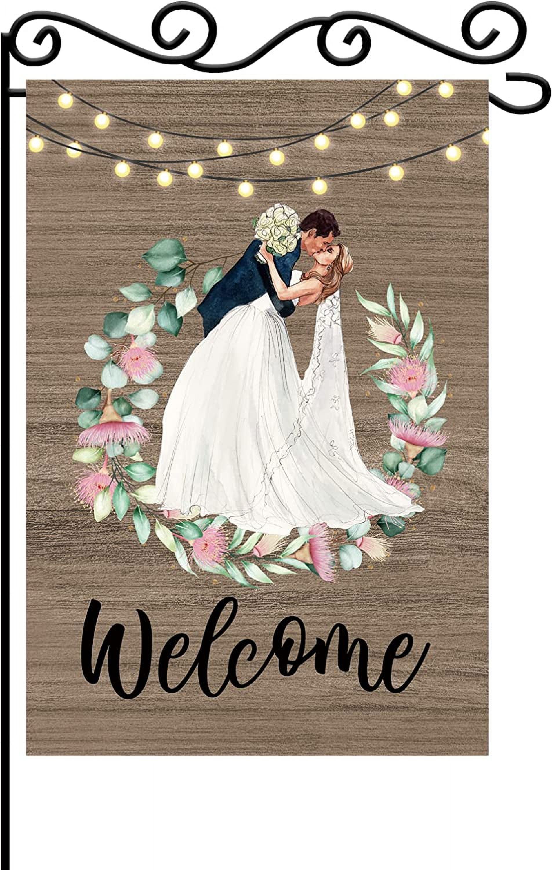 Wedding Welcome Garden Flag-Welcome To Our Wedding Courtyard Lawn Rural ...